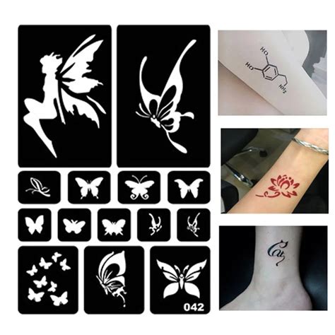 Flower And Butterfly Tattoo Stencils