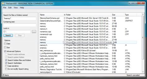 Classic Windows XP Style Fast Search Tool For Windows 7 FileSearchEX