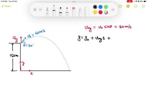 Solved Projectile Shot From The Edge Of A Cliff 150 M Above Ground