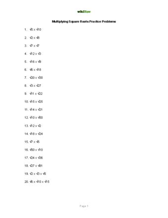 How To Multiply Square Roots With Example Problems
