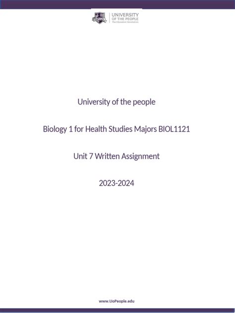 Bio 1121 Unit 7 Written Assignment Pdf Dominance Genetics Biology