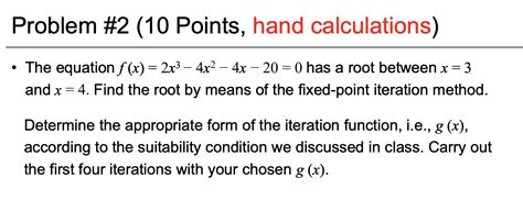 Solved Problem 2 10 Points Hand Calculations The Chegg Com