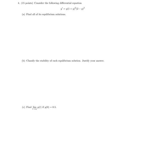 Solved 4 15 Points Consider The Following Differential