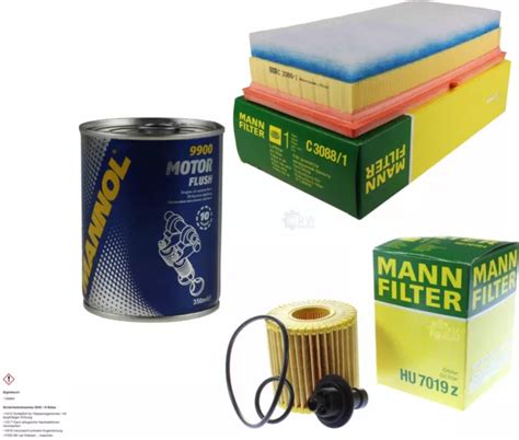 Original Mann Filter Paquete De Inspección Kit Sct Motor Flusch Lavado