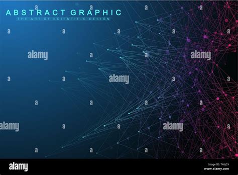 Geometric Graphic Background Molecule And Communication Connected Lines With Dots Minimalism