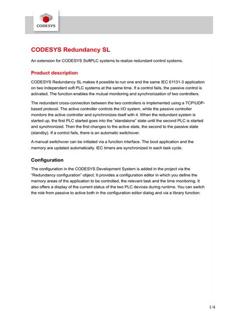 Codesys Redundancy Sl En Pdf Computing Computer Engineering