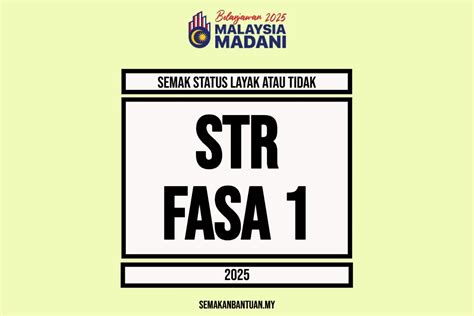 Lhdn Semakan Str 2025 Fasa 1 Semak Status Kelayakan Penerima Semakan Bantuan
