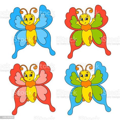 만화 캐릭터 흰색 배경에 격리 디자인 요소 디자인 책 스티커 카드를위한 템플릿 벡터 그림입니다 곤충에 대한 스톡 벡터 아트 및