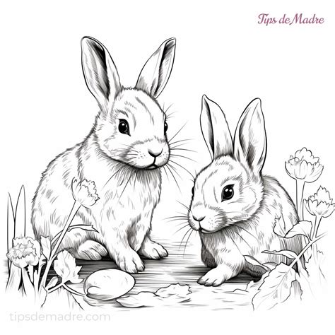 Dibujo De Conejos Para Colorear E Imprimir Para Niños Tips De Madre