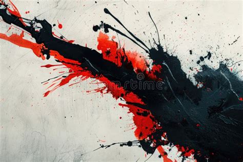 Abstract Expressionist Artwork With Dark Splashes Fiery Accents And A Dynamic Display Of