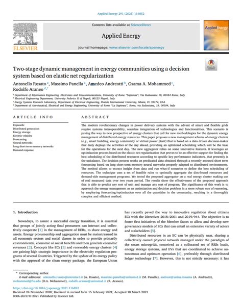 Two Stage Dynamic Management In Energy Communities Using A Decision System Based On Elastic Net