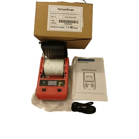 Netumscan Bluetooth Wireless Thermal Label Printer Modelg5 Rose Red