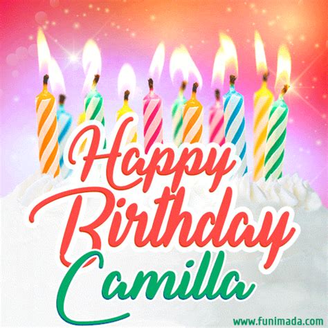 Happy Birthday Camilla  With Cake And Candles Download On