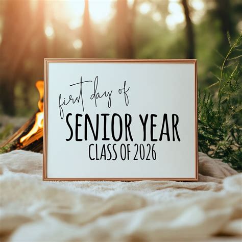First Day Of Senior Year Class Of 2026 Printable Sign 8x10 Droo And Aya