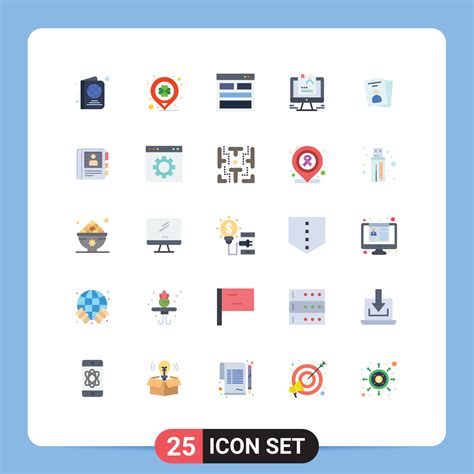 Set Of 25 Modern Ui Icons Symbols Signs For Id Computer Contact User Resume Editable Vector