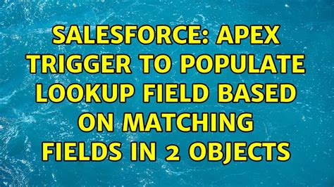 Salesforce Apex Trigger To Populate Lookup Field Based On Matching