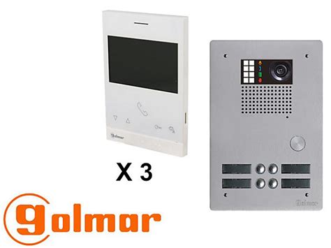 Kit Visiophone Collectif Avec 3 écrans 2 Rangées Golmar G2