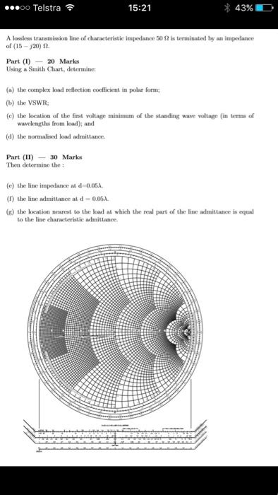 Solved Text Telstra 15 21 43 A Lossless Transmission Line Of Characteristic Impedance 50 Î
