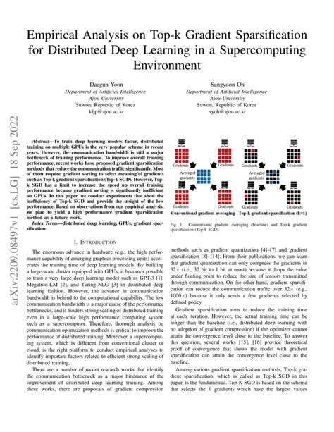 Empirical Analysis On Top K Gradient Sparsification For Distributed Deep Learning In A