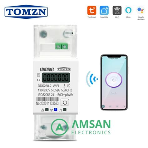 Jual Smart KWH Meter WIFI Exim Power Watt Meter AC Bidirectional 65A Timer TOMZN Din Rail