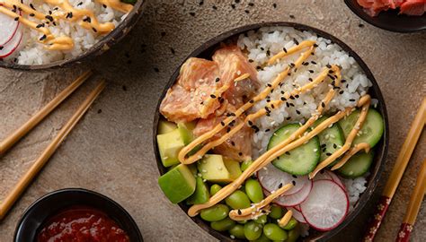 Salmon Avocado Poke Bowl Recipe Goody Kitchen