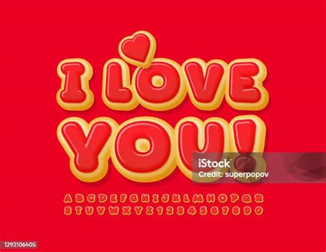 벡터 귀여운 카드 나는 장식 마음으로 당신을 사랑해요 달콤한 케이크 알파벳 편지와 숫자 세트 공휴일에 대한 스톡 벡터 아트 및 기타 이미지 Istock