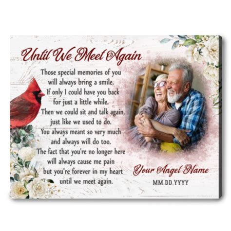 Personalized Memorial Canvas With Picture In Loving Memory Wall Art