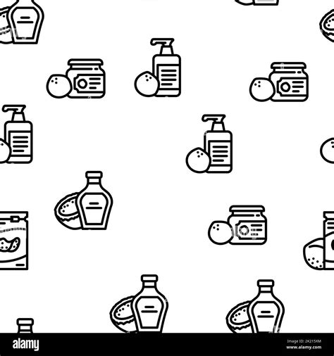 Coconut Coco Fruit White Tropical Vector Seamless Pattern Stock Vector Image Art Alamy