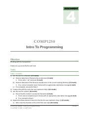 Assignment4 1 Pdf 4 ASSIGNMENT COMP1250 Intro To Programming