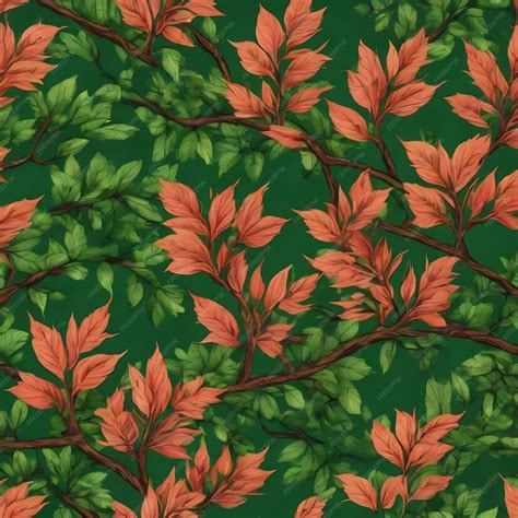 Premium Photo Green Background With A Pattern Of Tree Branches