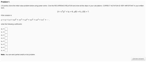 Solved Problem 1 15 Points Solve The Initial Value