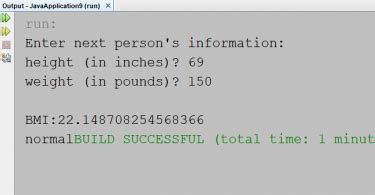 Write A Program That Calculates And Displays A Persons Body Mass Index
