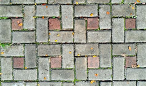 Sidewalk With Rectangular And Square Paving Blocks Stock Image Image