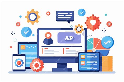 A Modern Workspace Showcases Customizable Application Programming Interface Tools With Various
