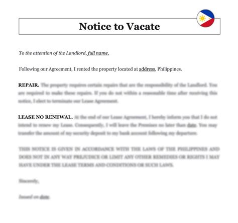 Notice To Vacate Al Letter