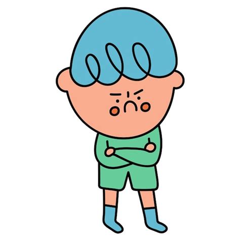 Premium Vector Cute Lined Angry Boy