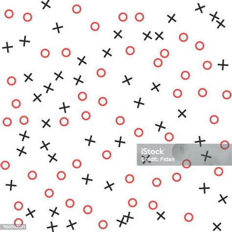 원활한 벡터 Xo 패턴 흰색 배경에 혼란 검은 색과 빨간색 십자가와 제로 요소 0에 대한 스톡 벡터 아트 및 기타 이미지 0 0명 가리기 Istock
