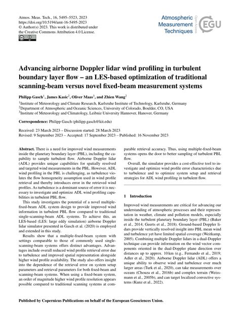 Pdf Advancing Airborne Doppler Lidar Wind Profiling In Turbulent
