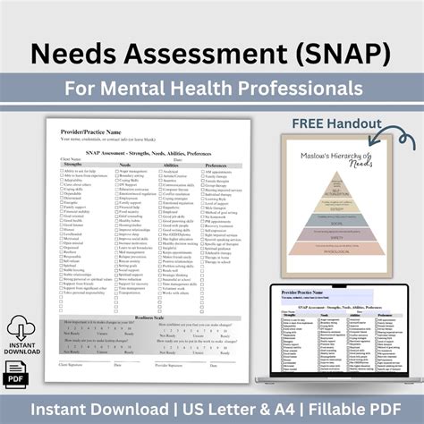 Needs Assessment Snap Client Intake Form Maslows Hierarchy Of Needs