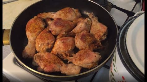 Как вкусно пожарить куриные ножки на сковороде Youtube