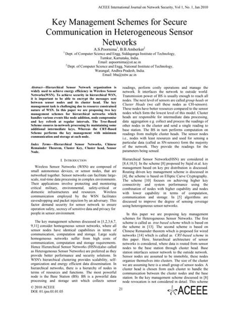 key management schemes for secure communication in heterogeneous sensor networks pdf