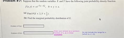 Solved Roblem 7 Suppose That The Random Variables X And Y