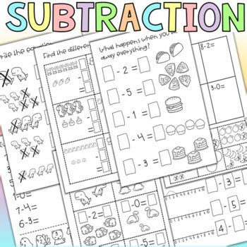 Subtraction Worksheets By Learningbyplaying TPT