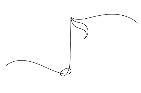 라인 아트 음표 기호 하나의 연속 개요 음악 사운드 아이콘입니다 낙서 곡선 윤곽선 얇은 스트로크 윤곽선 그리기 Clasical Note 스타일 0명에 대한 스톡 벡터 아트