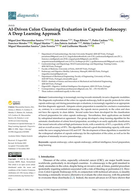Pdf Ai Driven Colon Cleansing Evaluation In Capsule Endoscopy A Deep Learning Approach