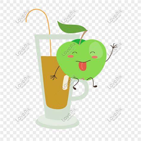 만화 녹색 사과 주스 악당 Png 일러스트 무료 다운로드 Lovepik