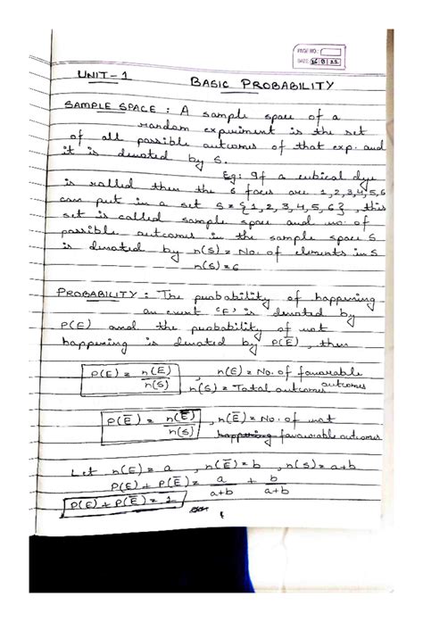 Probability Function Page No Date 16 8 22 1 Basic Probability