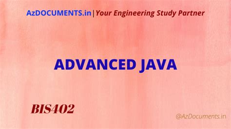 Advanced Java Bis402