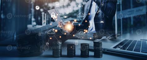 Businessmen Fingerprint Scanning And Biometric Authentication Processing Of Biometric For