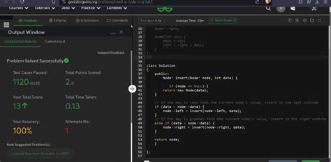 My Geeksforgeeks Hack Insert Node In Bst Satyam Singh Posted On The